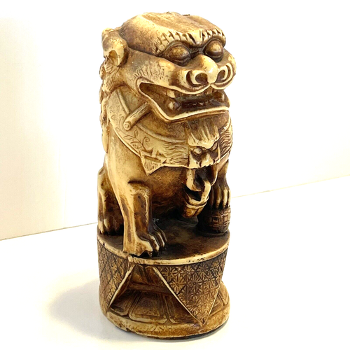 Vintage Foo Dog Sculpture Hand Crafted in Italy Carved Resin 6" Tall ...