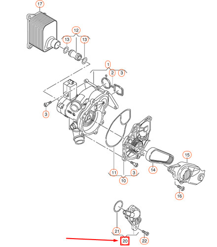 NEW AUDI A1 8X COOLANT PUMP FLANGE WITH SEALING RING 06K121132 OEM NO🇺🇸 ...