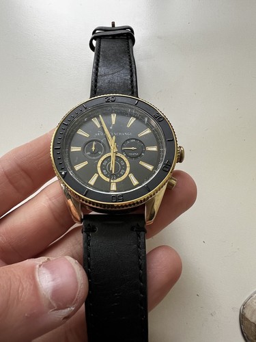 Armani Exchange AX1818 Black Dial Brown Leather Strap Chronograph Men's ...