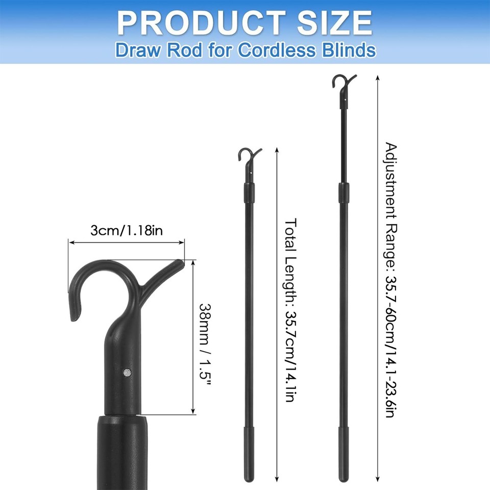 Telescopic Draw Rod for Window Blinds and Shades Easy to Push Up and ...
