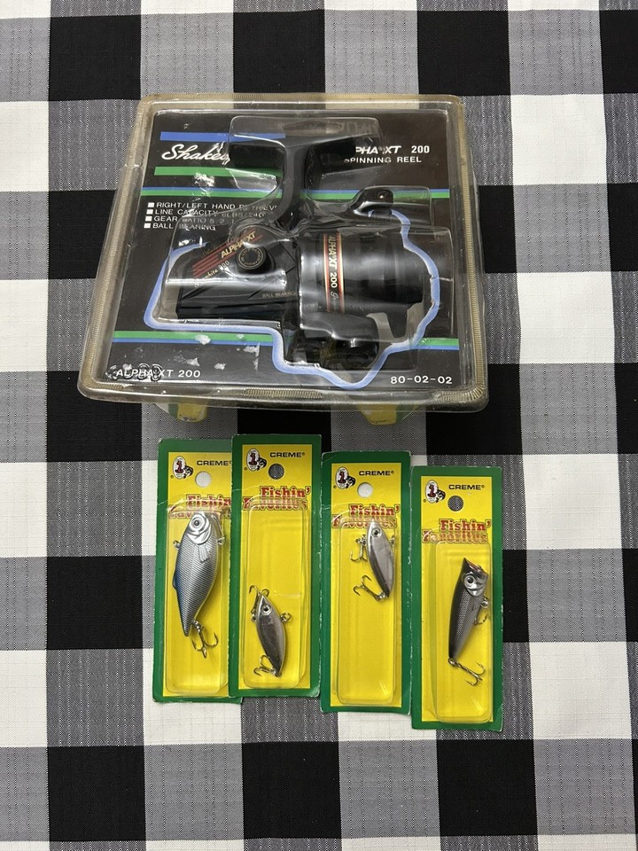 VTG NEW SHAKESPEARE ALPHA XT 200 SPINNING FISHING REEL WTH lures | eBay