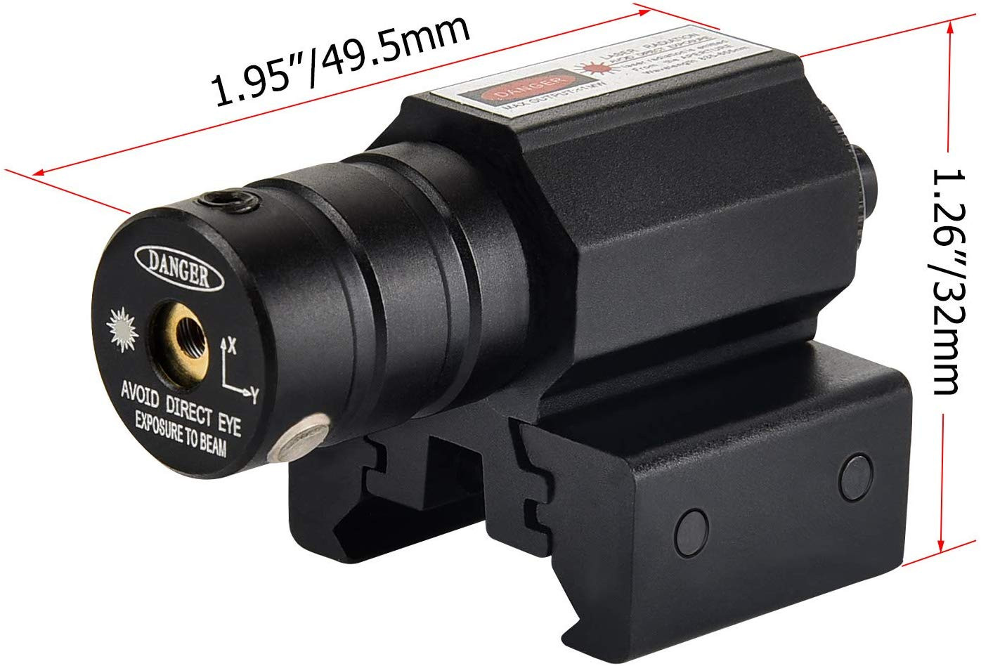 Tactical Red Laser Lazer Beam Dot Sight Scope Mount For Gun Rifle ...