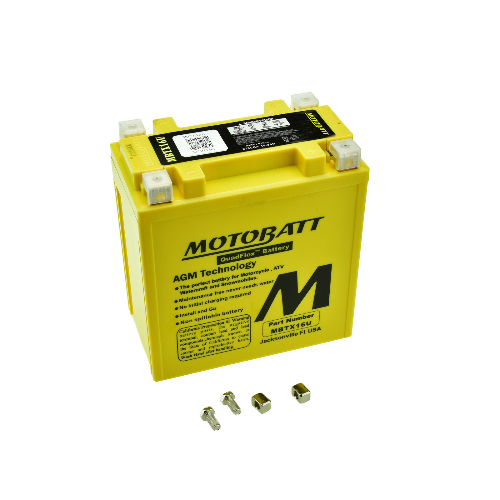 BMW Battery Motobatt AGM 19 A/H yellow MBTX16U R1200RT LC R1250RT K1600 ...