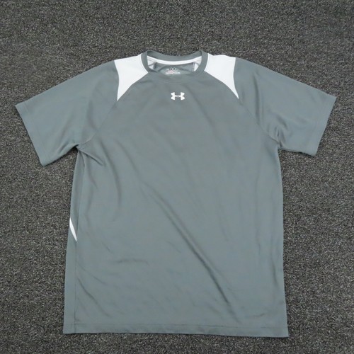 Under Armour Shirt Adult Medium Gray HeatGear Breathable Short Sleeve ...