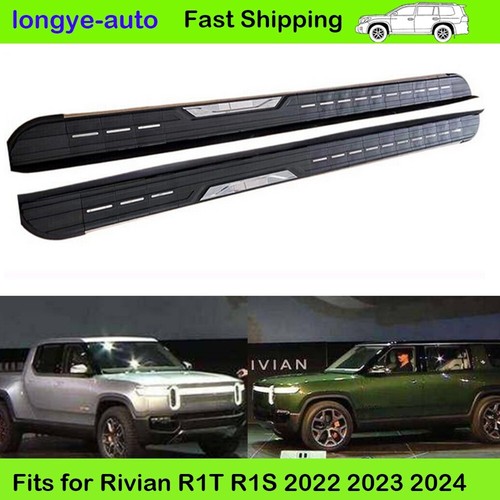 2PCS Running Board Side Step Pedal Nerf Bar Fits for Rivian R1T R1S ...