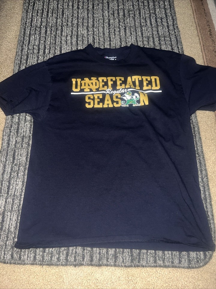 Champion Notre Dame T-Shirt Fighting Irish Football Undefeated Season ...