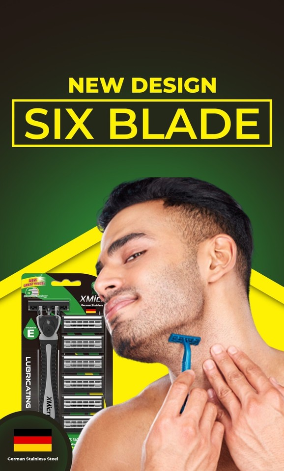 XMicro® Razors for Men 1 Razor, 7 Blade Refills with Vitamin E Aloe ...