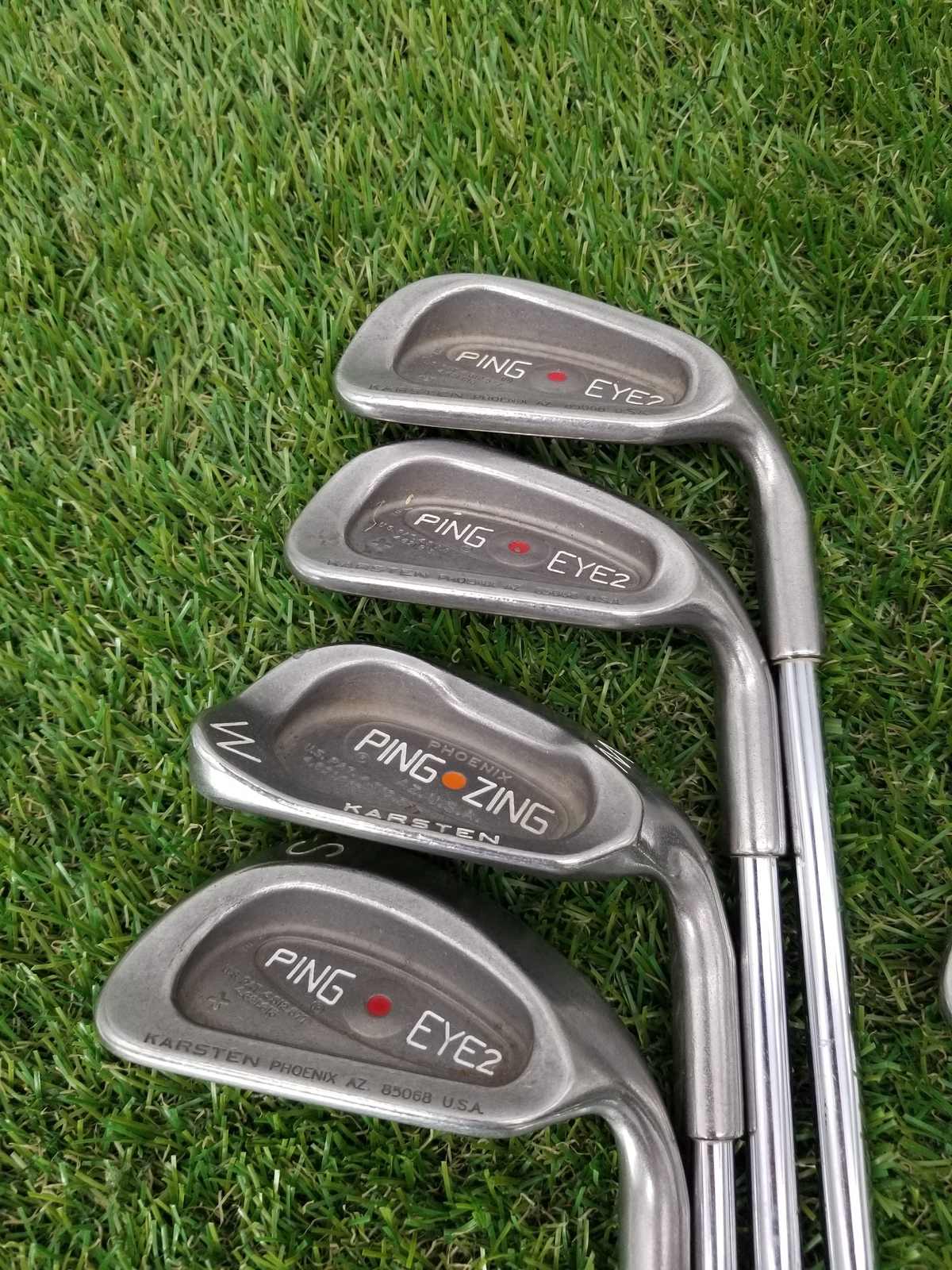 PING EYE 2 PLUS RED DOT IRON SET 3-PW,SW (NO 4I) STIFF KARSTEN STEEL ...