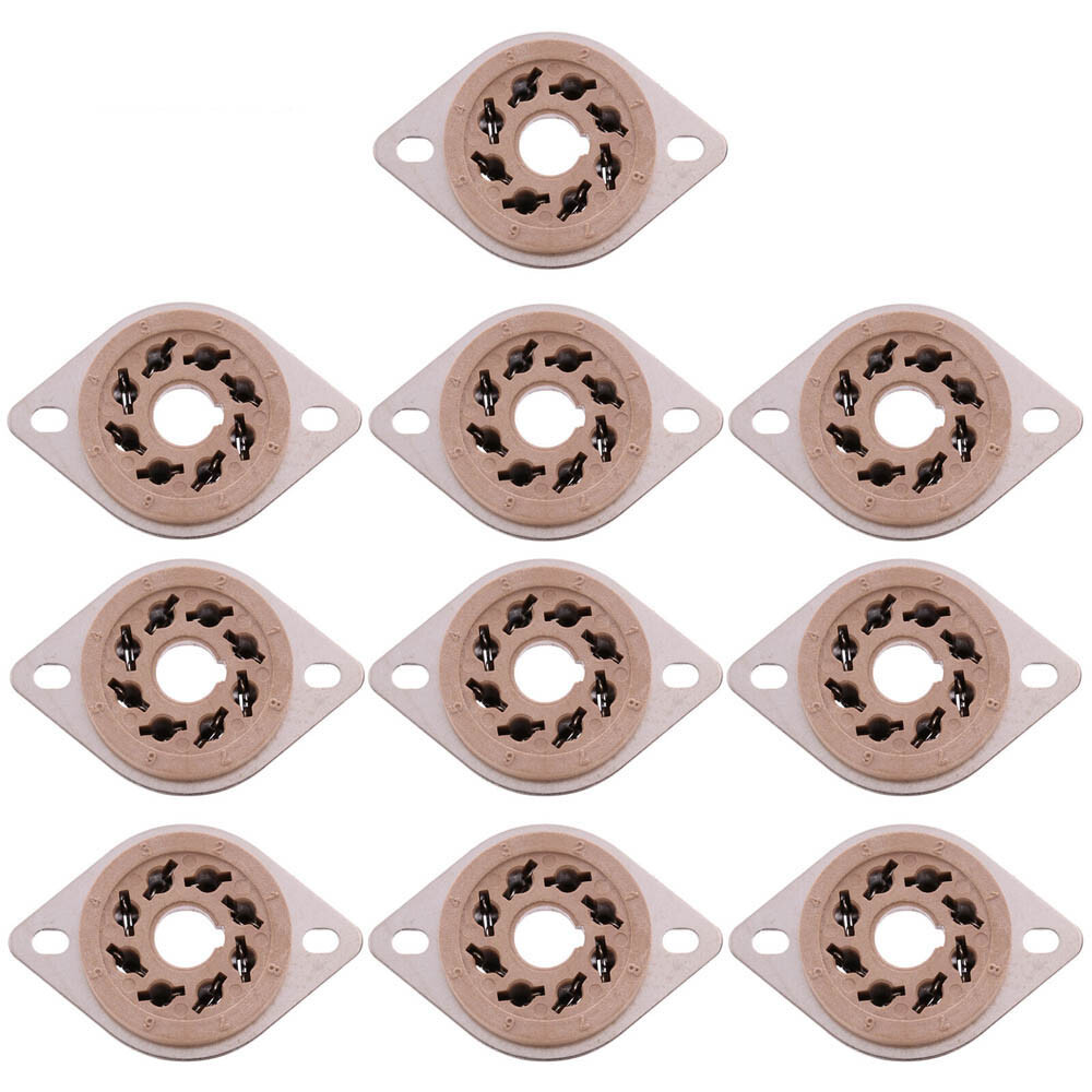 US 10Pcs 8Pin Octal Vacuum Tube Socket For EL34 6V6 KT88 6550 GZ34 ...