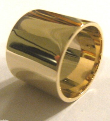 Size 8 New Genuine 10k 10ct Yellow Gold Solid 15mm Extra Wide Band Ring ...