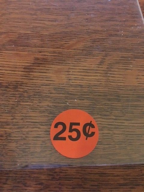 Qty 20 1.25" Original 25 Cent Glossy .25 Vending Candy Gum Price Labels ...