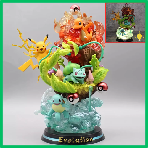 Figurines Articulées Pokémon Starter Evolution 26cm Statue Collection ...
