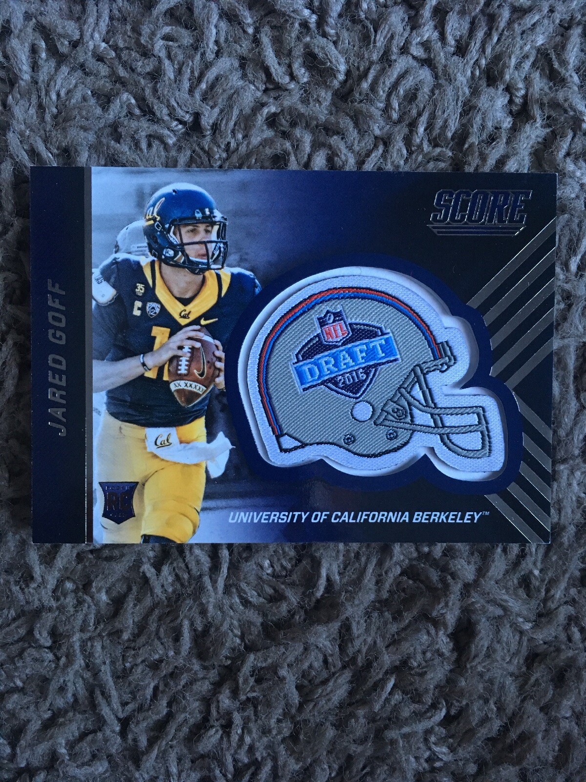 JARED GOFF 2016 PANINI SCORE ROOKIE RC DRAFT HELMET PATCH!!!!!!! | eBay