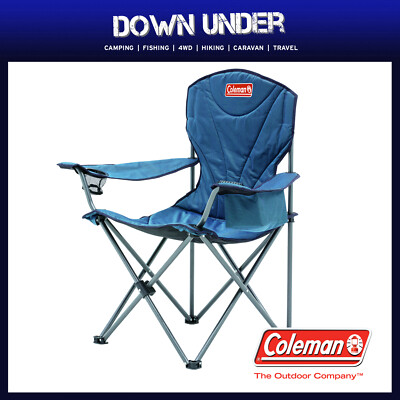 Coleman Chair Quad King Size Cooler Arm Blue - Extra Wide | eBay Australia
