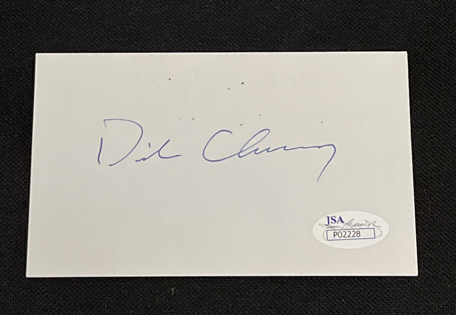 DICK CHENEY SIGNED AUTOGRAPHED 3x5 INDEX CARD VICE PRESIDENT JSA ...