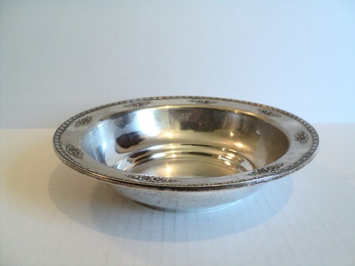 VINTAGE "WATSON" STERLING SILVER "MEADOW ROSE" PATTERN 9" BOWL, c. 1920 ...