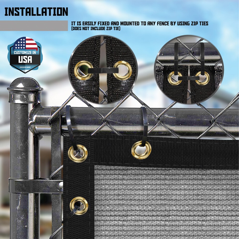 3ft Privacy Screen Fence Heavy Duty Gray Mesh Shade Net Cover Wall ...