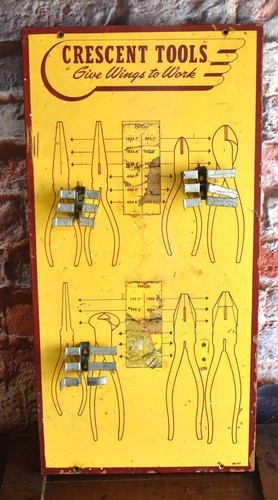 Vintage Crescent Tools Pliers Wire Cutters Advertising Display Board ...