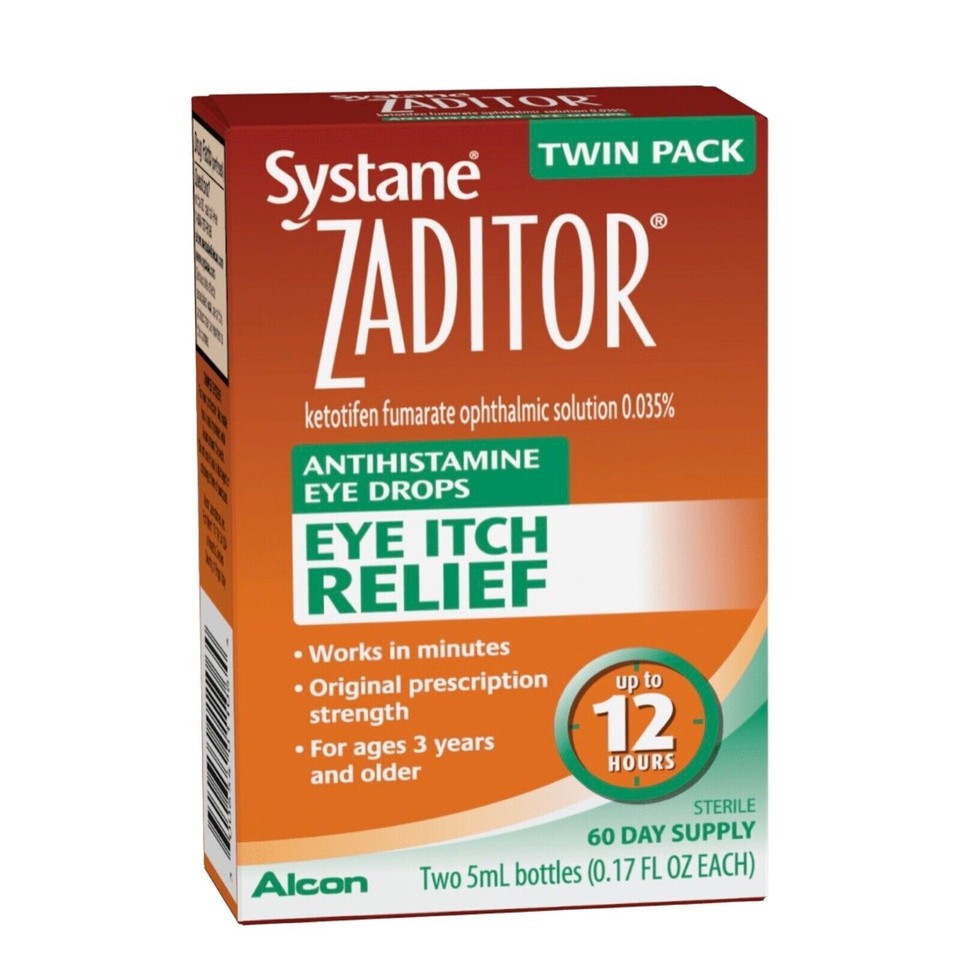 (Lot of 10) Systane Zaditor TWIN PACK Antihistamine Eye Drops EXP 01/ ...