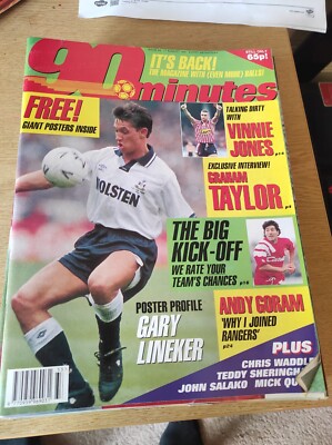 90 Minutes Magazine 17th August 1991, Gary Lineker, Vinnie Jones - B866 ...