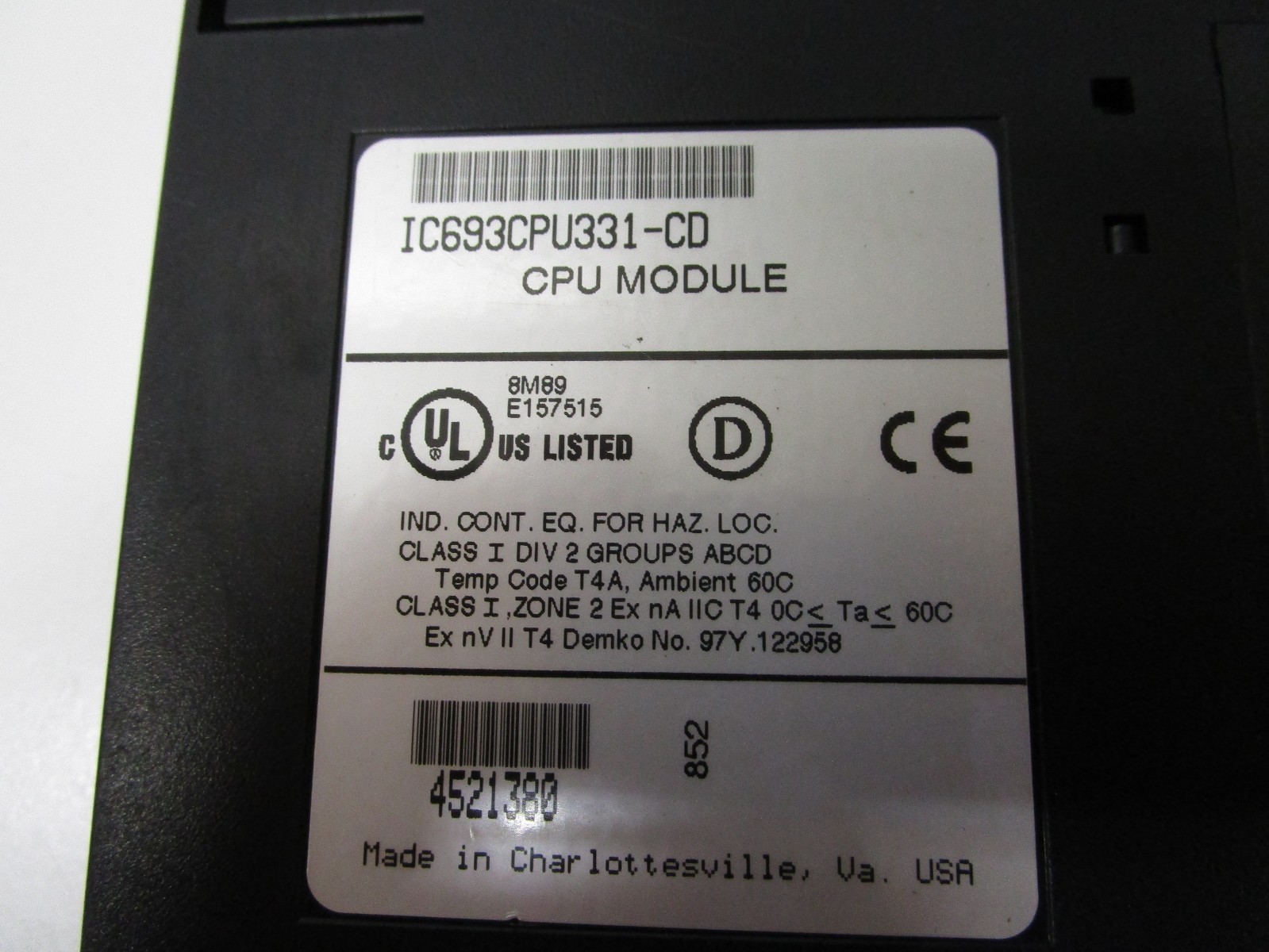 GE / FANUC IC693CPU331-CD CPU MODULE - USED - FREE SHIPPING | eBay