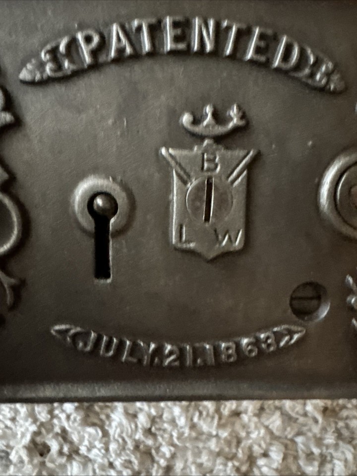 1863 Civil War Era Antique Rim Lock & Original Key – Mint Cast Iron ...
