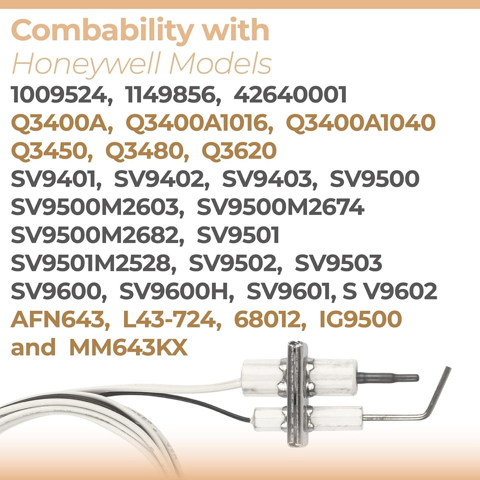 Q3400A1024/U Igniter Flame Rod Assembly Compatible with Honeywell Q3450 ...