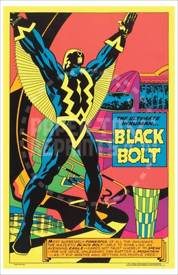 BLACK BOLT - MARVEL BLACKLIGHT POSTER REPRINT | eBay