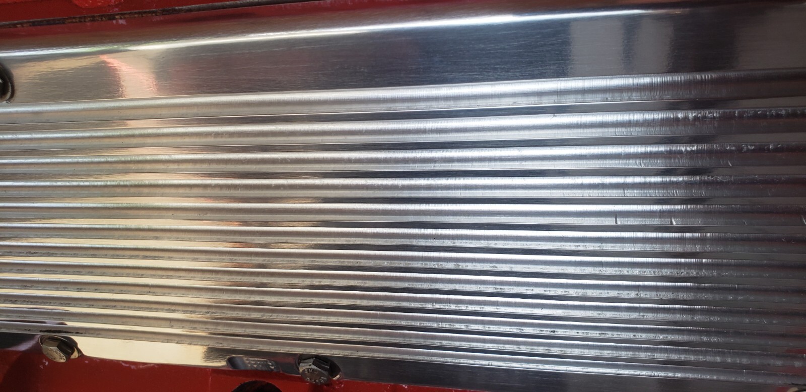 Chevy 235, 261 Finned Polished Side Cover 50-62 6061-T6 Stainless Bolts ...