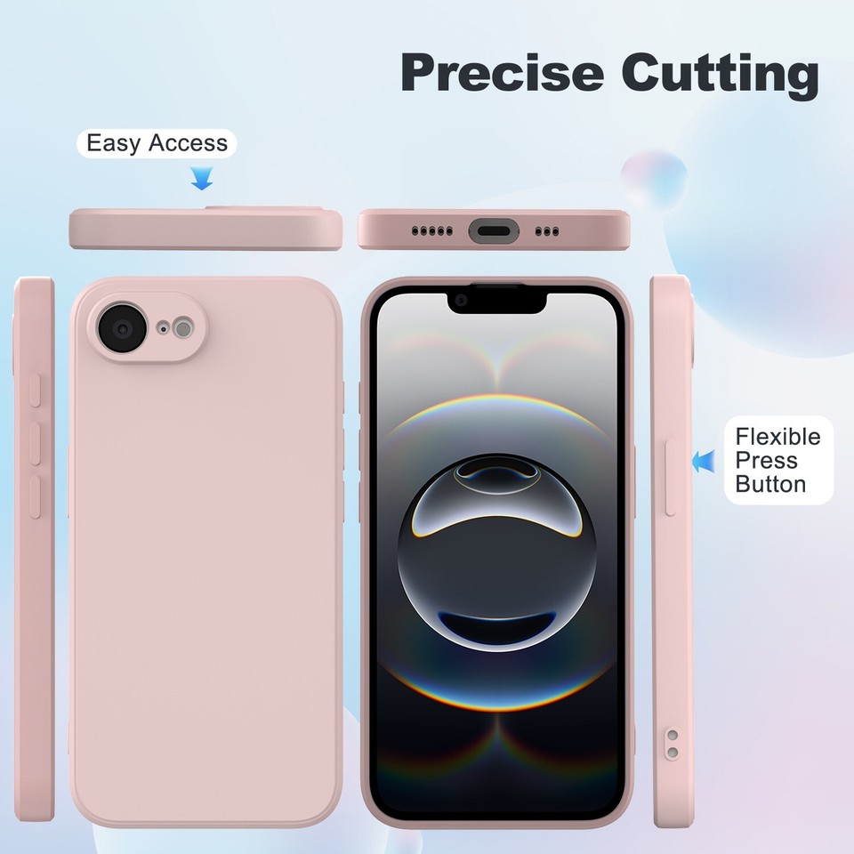 Soft Touch For iPhone 16e Case-Liquid Silicone Shock Absorbing ...