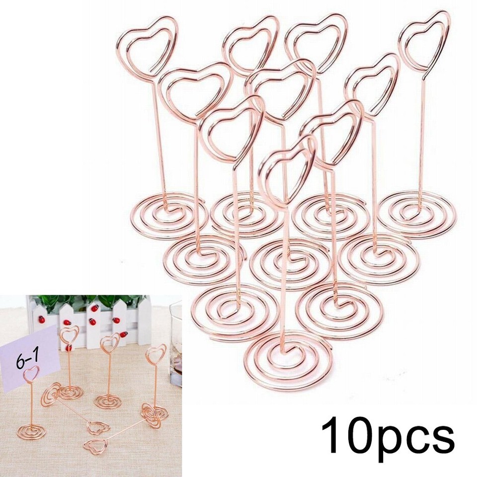 Card Holders Silver/Gold/Rose/gold 8.5cm Heart Pattern Metal Note ...