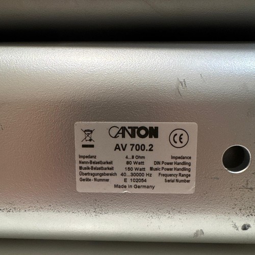 CANTON AV 700.2 Center Channel Speaker Home Theater Made In Germany EUC ...