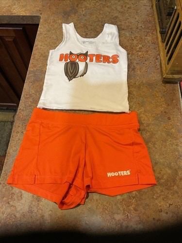 Hooters Halloween Custom White Uniform Tank and Orange Shorts XS | eBay