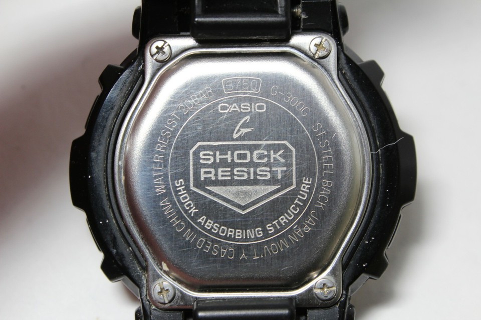 CASIO G-300G Black Gold Digital Analog Motor sport G-Shock resistant ...