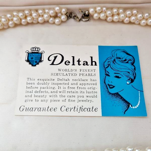 DELTAH Simulated PEARLS CHOKER ORIGINAL JEWELERS BOX | eBay