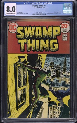 Swamp Thing #7 CGC 8.0 VF Key 1st Batman meet|Nathan Ellery dies 1973 ...