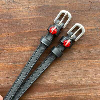Red LadyBug Designer Spur Straps - Mane Jane | eBay