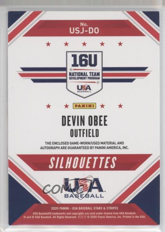2020 Panini USA Baseball Stars & Stripes Black Gold /44 Devin Obee #USJ ...
