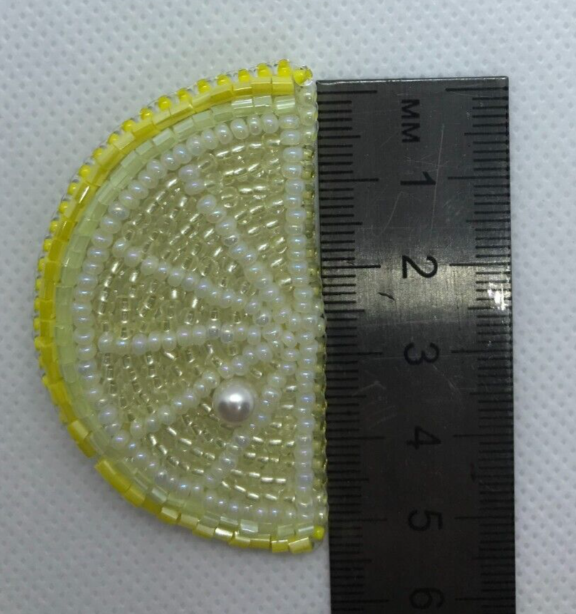 Lemon beaded Embroidered Yellow Cut Half Lime Pin Brooch | eBay