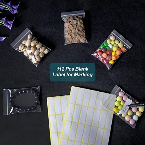 500 Pcs Small Plastic Ziplock Bags Clear Reclosable Mini Baggies, 5 ...