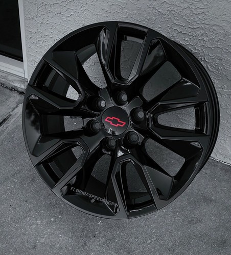 GLOSS BLACK RST CHEVY SILVERADO 1500/TAHOE WHEELS SET 22x9" 1999-2025 ...