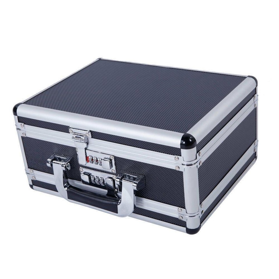 Double Sided Aluminum Pistol Gun Case Security Handgun Carry Storage ...