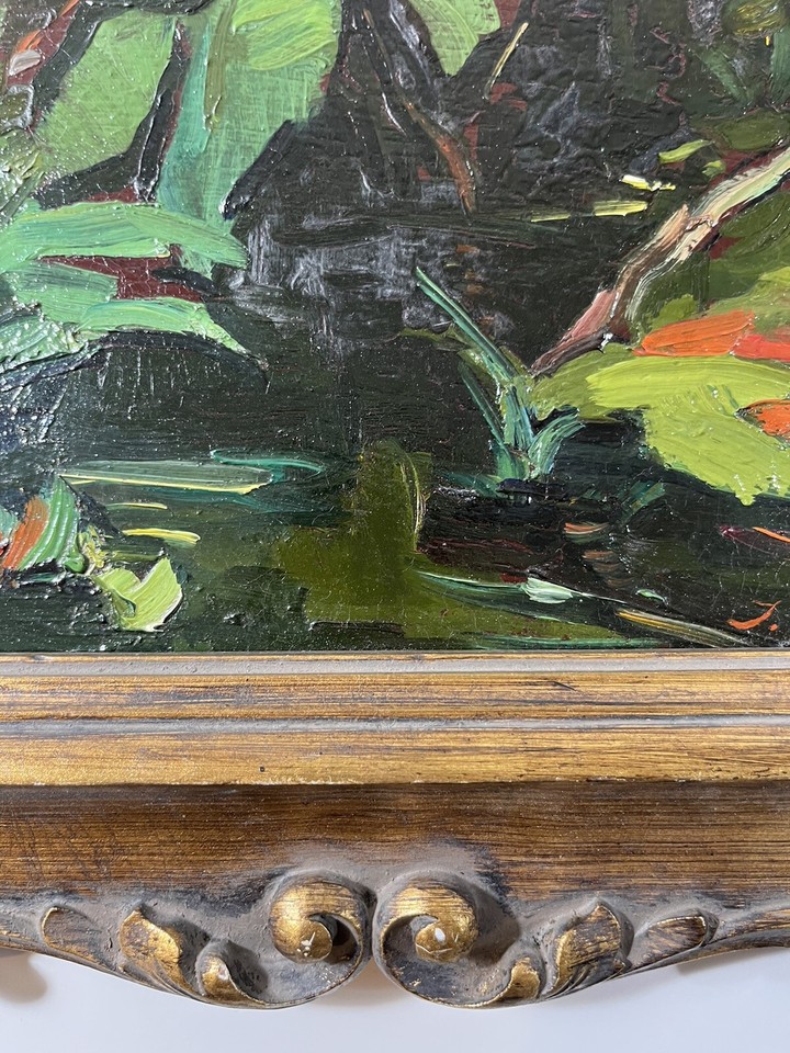 JUAN RIMSA BOLIVIA ABSTRACT EXPRESSIONIST JUNGLE LANDSCAPE ANTIQUE OIL ...