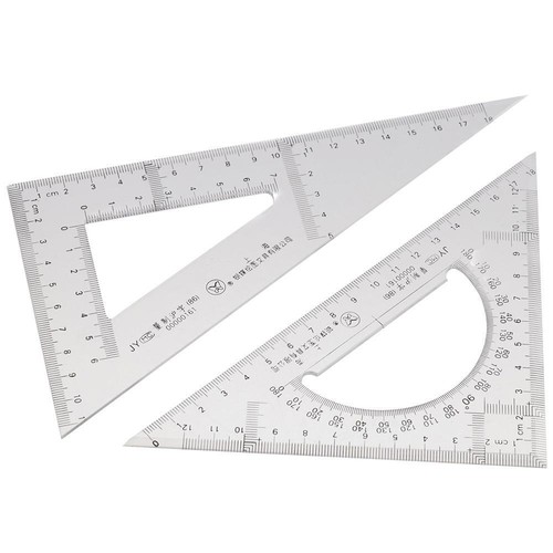2 Pack Acrylic Ruler Transparent Triangle Ruler Drawing Measuring Tool ...
