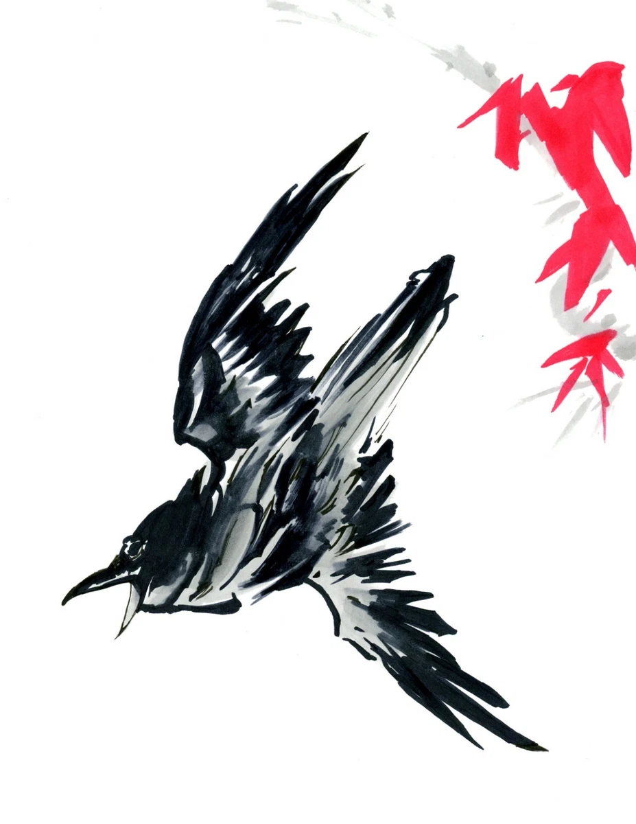 Japanese Crow Art