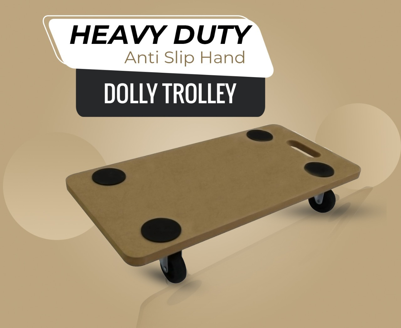 200KG Dolly Cart Trolley Wooden Wheeled Moving Platform Castor Board ...