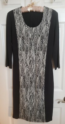SHAPE FX Black & White Fitted Shaper Slimming Design Dress 8 M Full ...