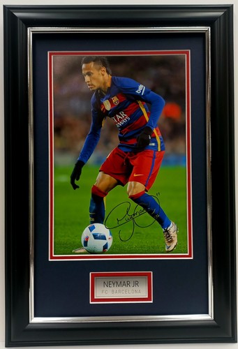 Neymar Jr. Barcelona FC Signed Action Photo Print Framed Soccer ...