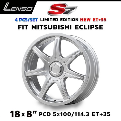 New Lenso Wheel S7 18x8" 5x114.3 / 100 ET+35 Fits 95 Mitsubishi Eclipse ...