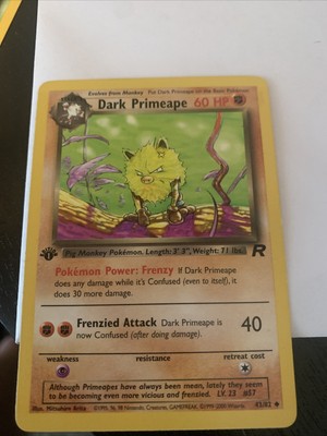 Pokémon TCG Dark Primeape Team Rocket 43 Regular 1st Edition Uncommon ...